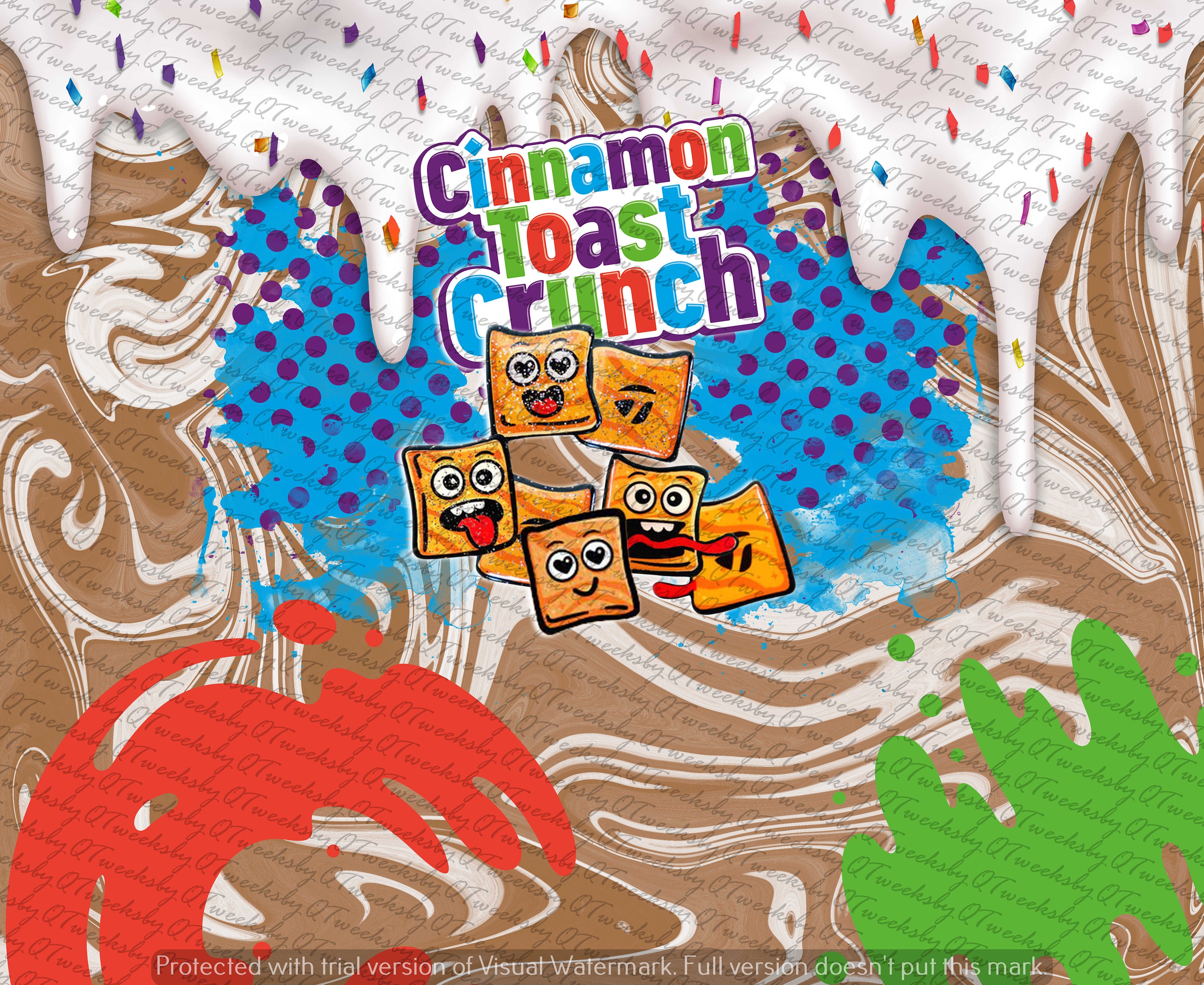 All Over & 13x19 Cinnamon Toast Crunch Png, Digital File, Cinnamon ...