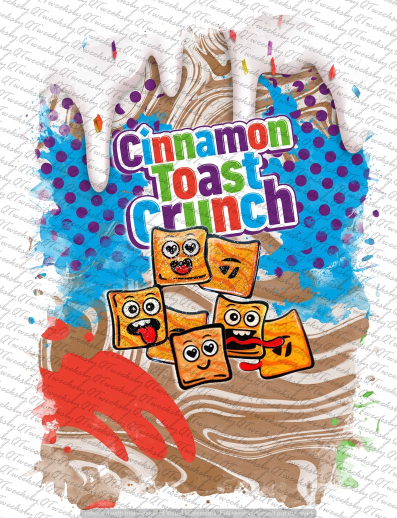 All Over & 13x19 Cinnamon Toast Crunch Png, Digital File, Cinnamon ...