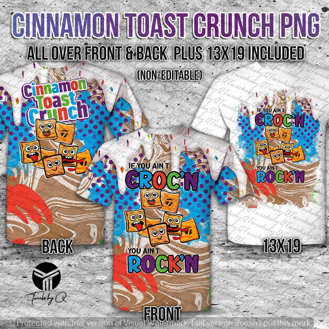 All Over & 13x19 Cinnamon Toast Crunch Png, Digital File, Cinnamon ...