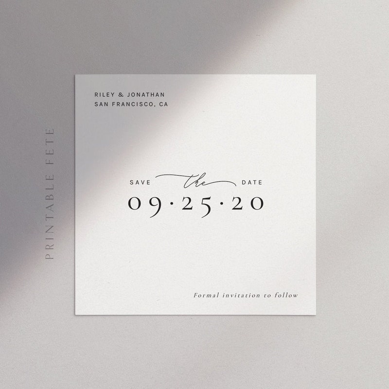 Square Save the Date - Etsy