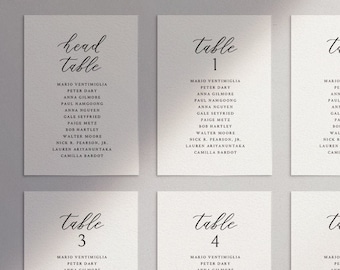 Be Our Guest, Calligraphy Seating Chart Template, Table Assignment, up ...