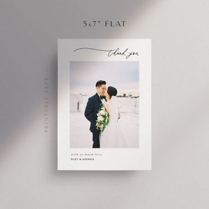 GWEN | Photo Thank You Wedding Card Template, Editable Digital File ...