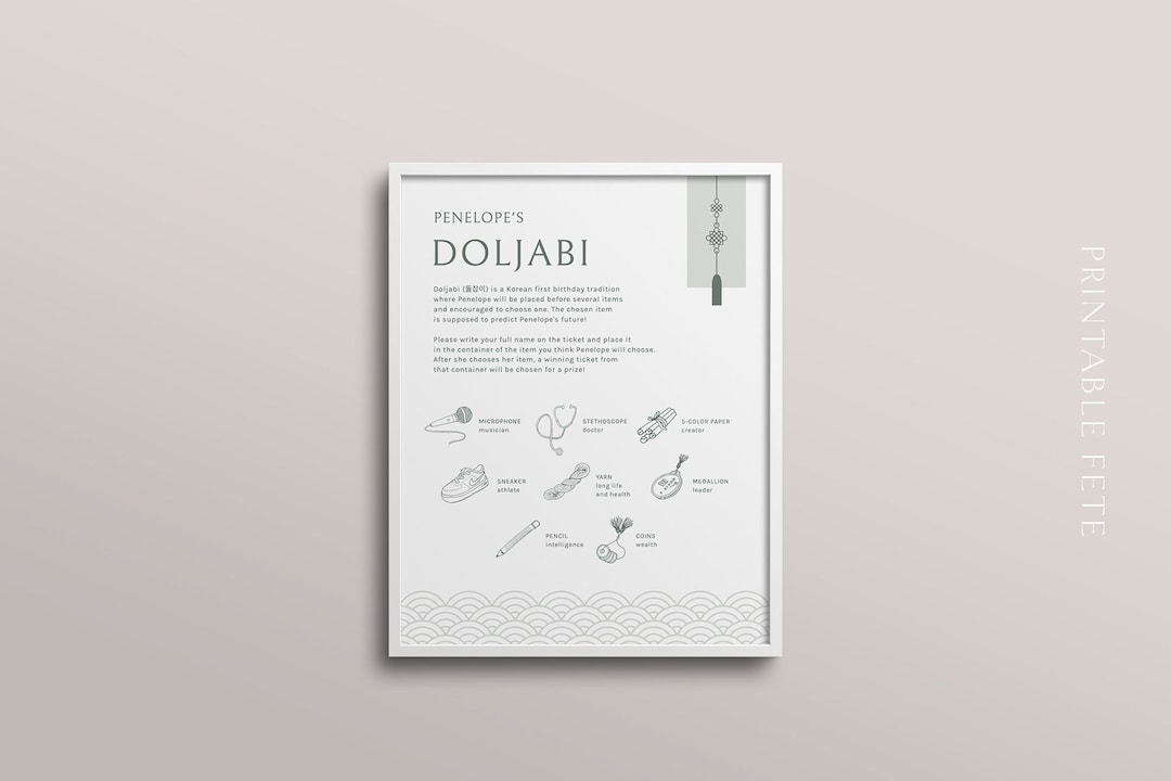 Doljabi Board Sign With Traditional Wave, Personalize With Icons ...