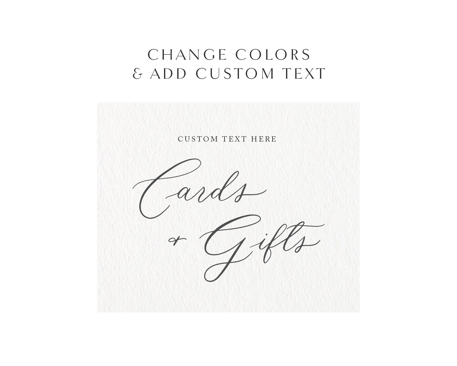 Cards and Gifts Sign Template: Wedding Calligraphy (editable Printable ...