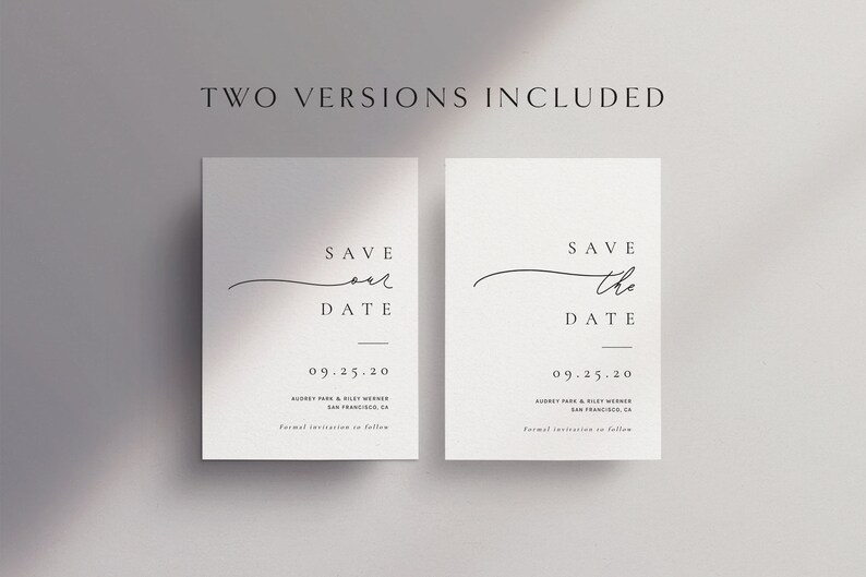 Minimalist Script Save the Date Template (digital File) - Etsy