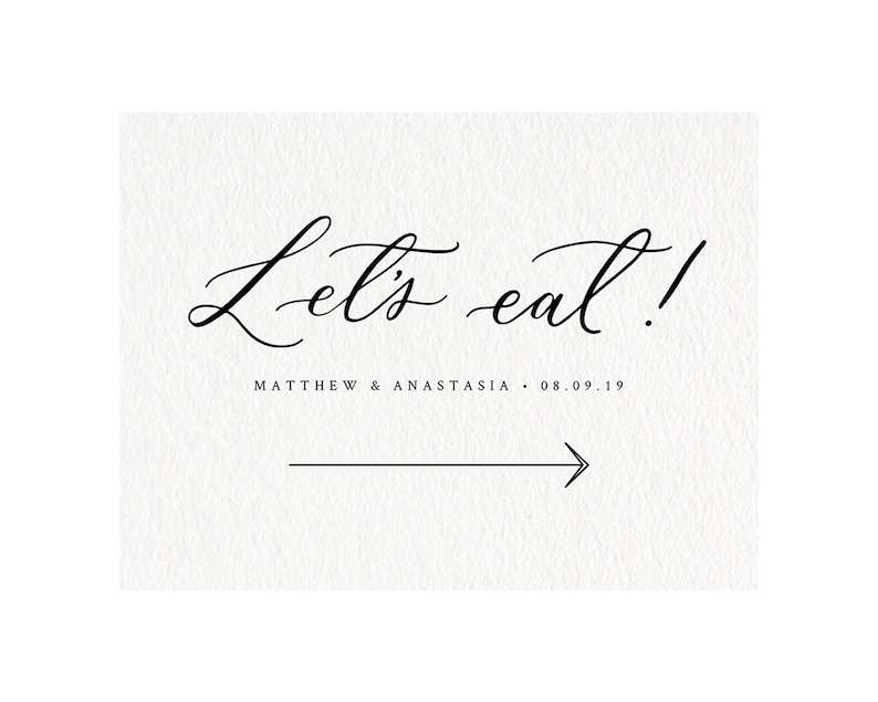 Let's Eat Directional Arrow Event Sign Printable - Etsy