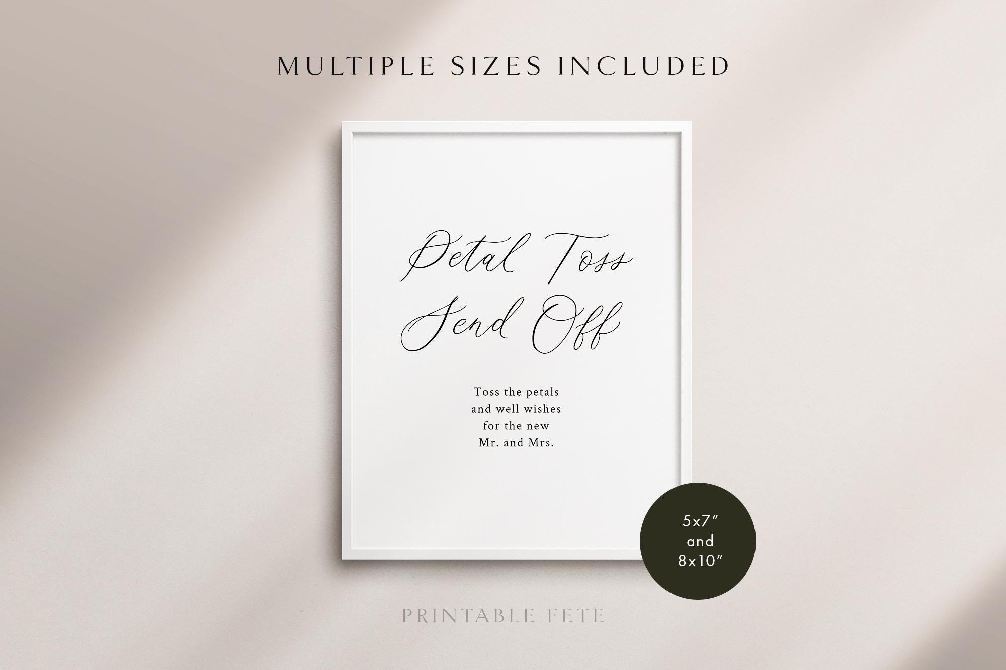 Petal Toss Send off Sign Template, Editable Printable, Templett #1012 ...