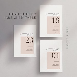 GWEN | Printable Table Numbers, Modern Minimal Calligraphy, DIY ...