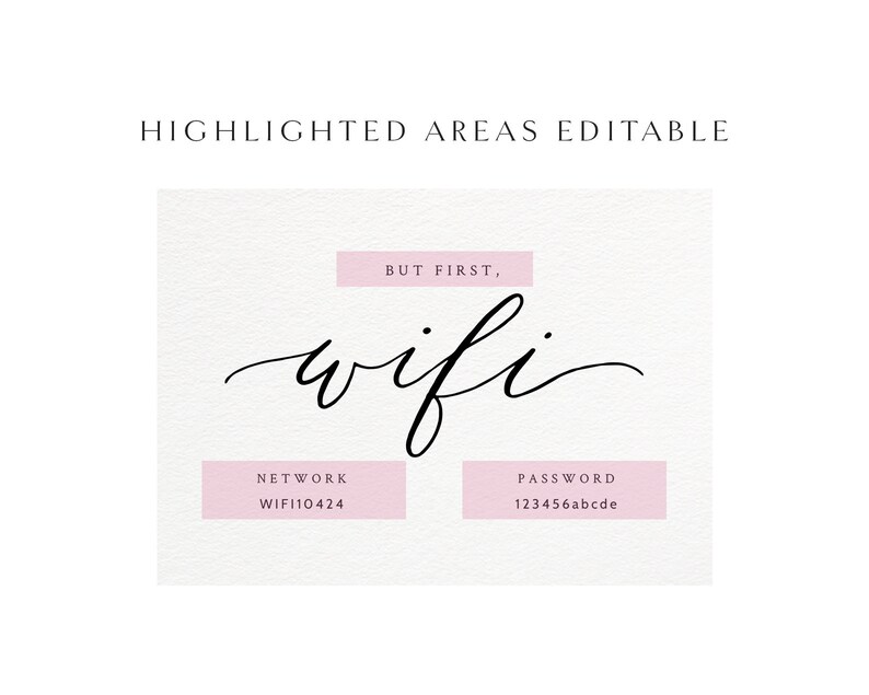 Wifi Password Sign Printable: Guest Room Decor (digital File) - Etsy
