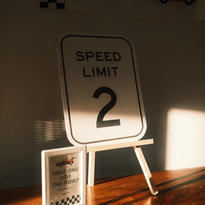 Editable Speed Limit Sign, Two Fast Two Curious Race Car Birthday Party ...