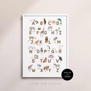 Printable Animal Alphabet Poster A to Z Poster ABC Nursery - Etsy