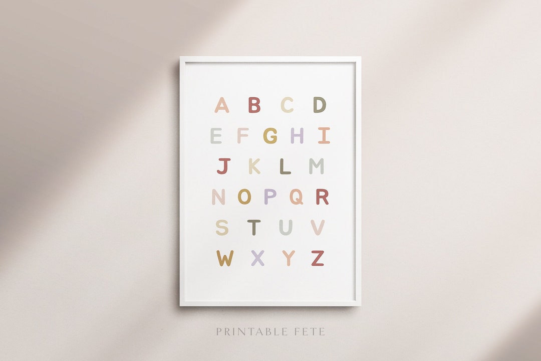 Pastel Alphabet Poster: Minimal A to Z Nursery Print (digital Download ...