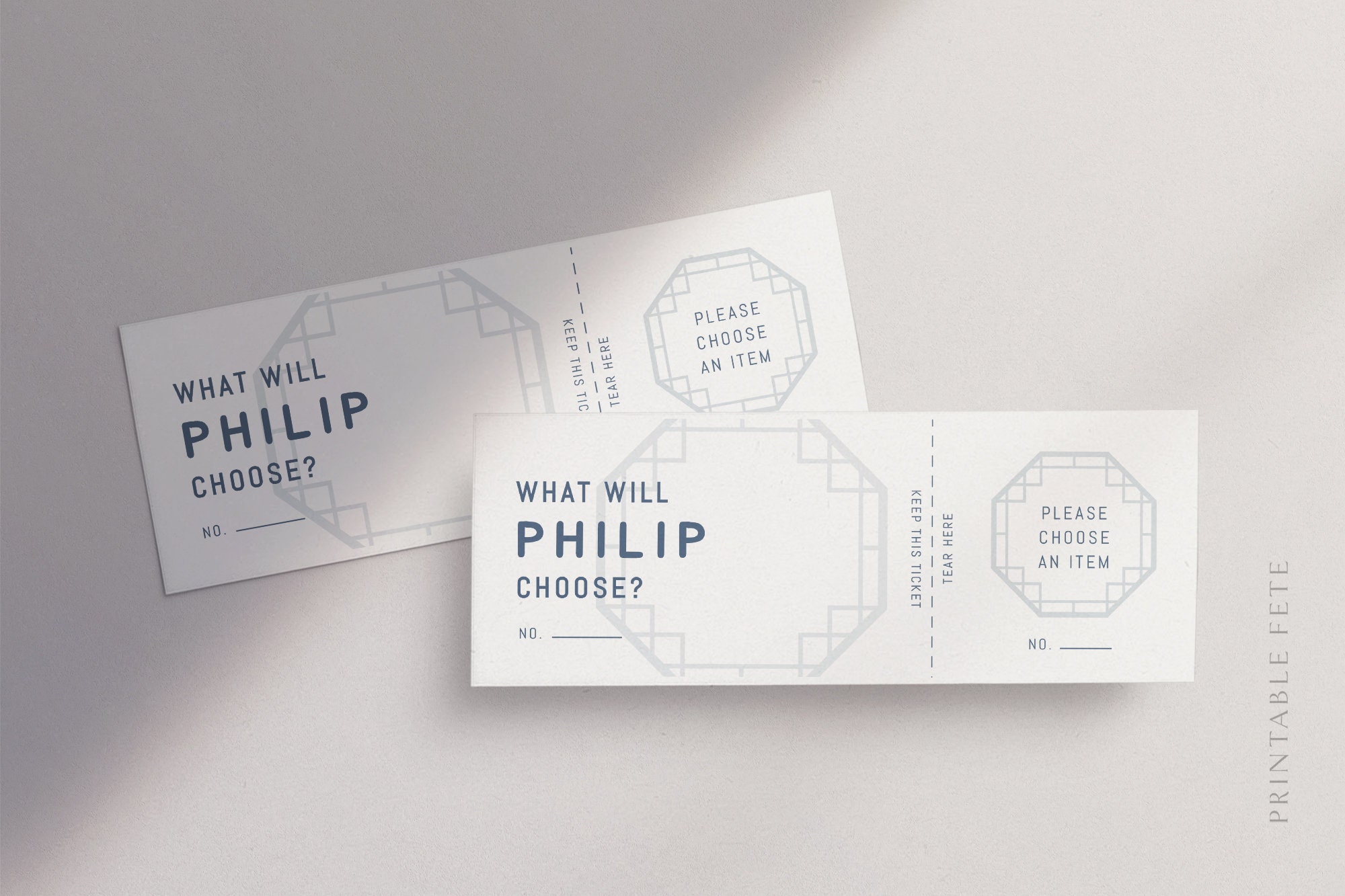 Doljabi Raffle Ticket Template Modern Dohl Geometric Octagon - Etsy