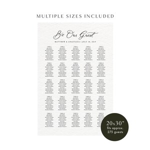 Be Our Guest, Calligraphy Seating Chart Template, Table Assignment, up ...