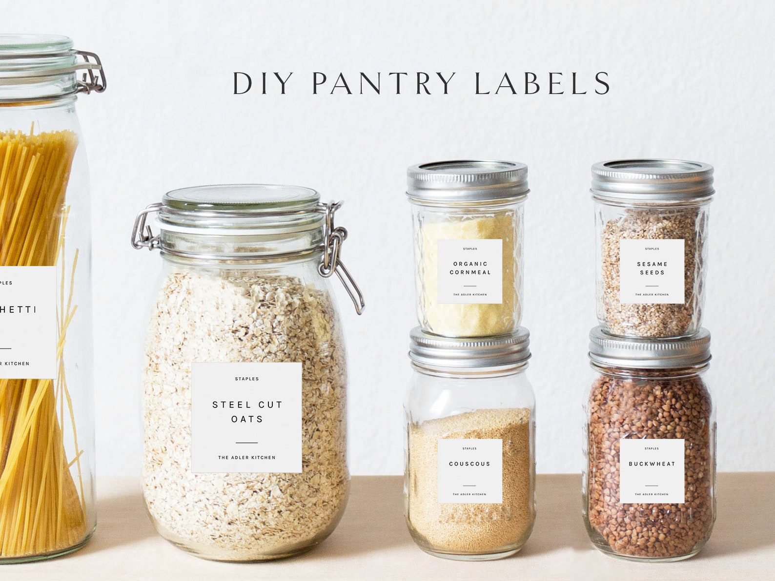 Minimal Pantry Labels Template Modern Pantry Kitchen | Etsy