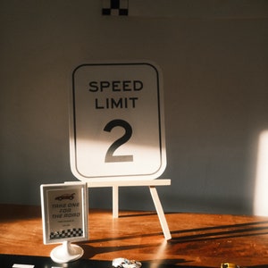 Editable Speed Limit Sign, Two Fast Two Curious Race Car Birthday Party ...