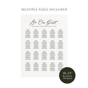 Be Our Guest, Calligraphy Seating Chart Template, Table Assignment, up ...