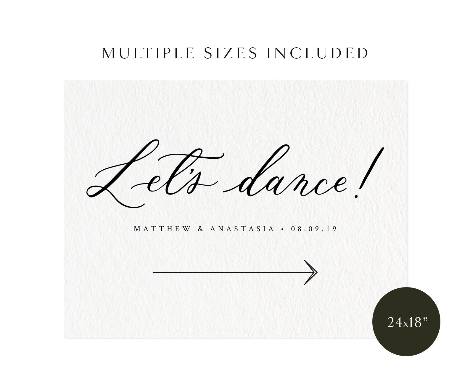 Let's Dance Directional Arrow Event Sign Printable | Etsy