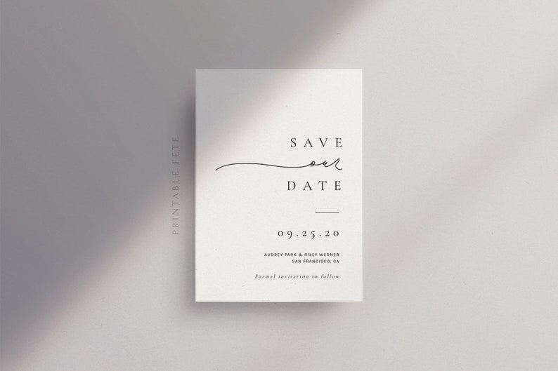 Minimalist Script Save the Date Template (digital File) - Etsy