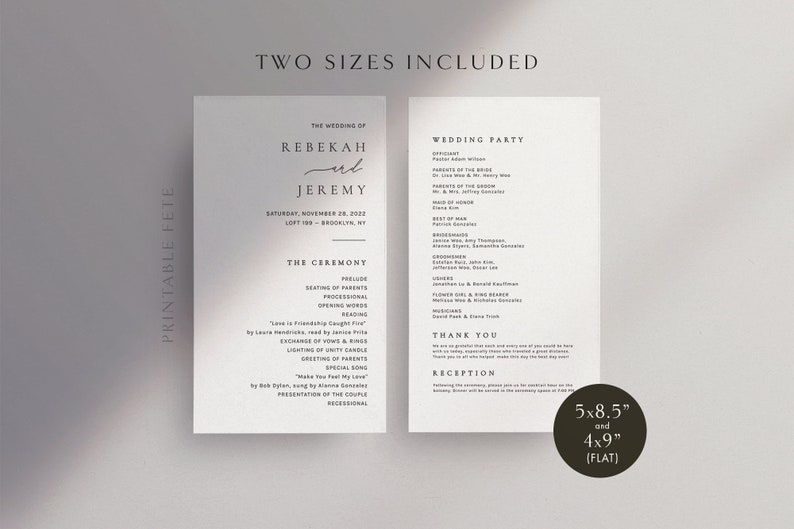 GWEN Panel Program Template Printable Order of Ceremony | Etsy