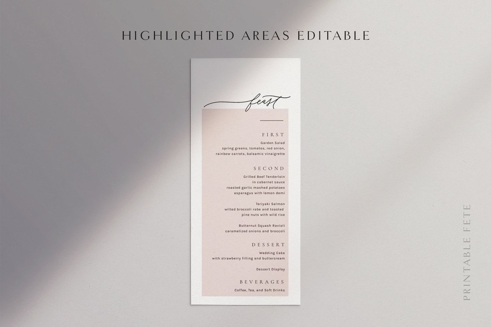 GWEN Menu Minimalist Script Calligraphy Wedding Menu - Etsy