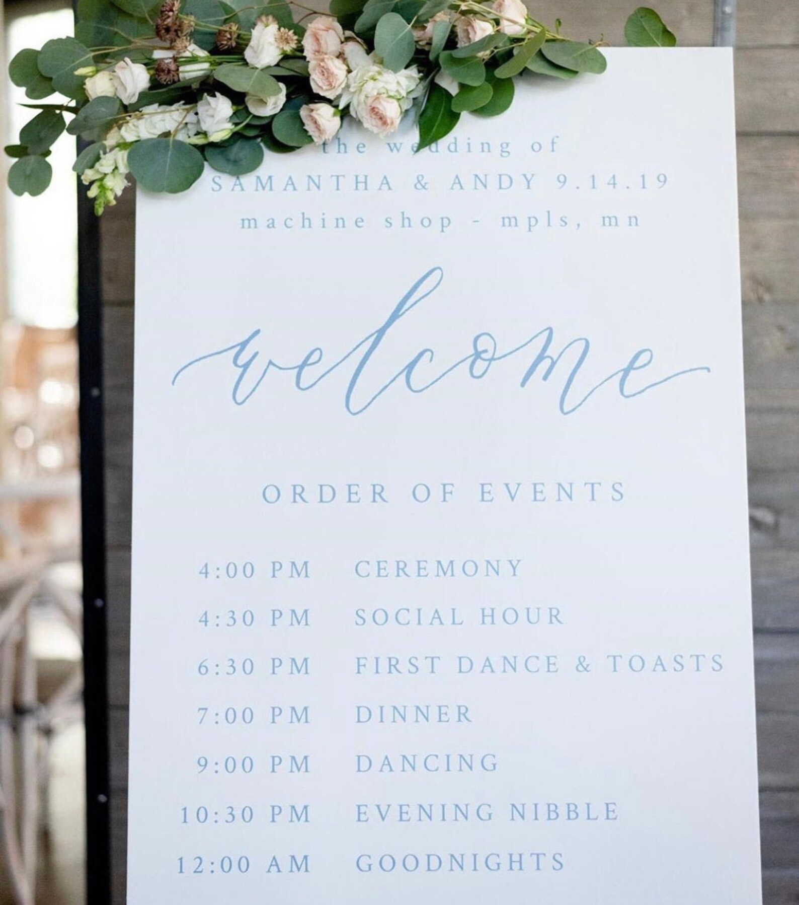 Wedding Order Of Events Template Welcome Calligraphy Sign Etsy