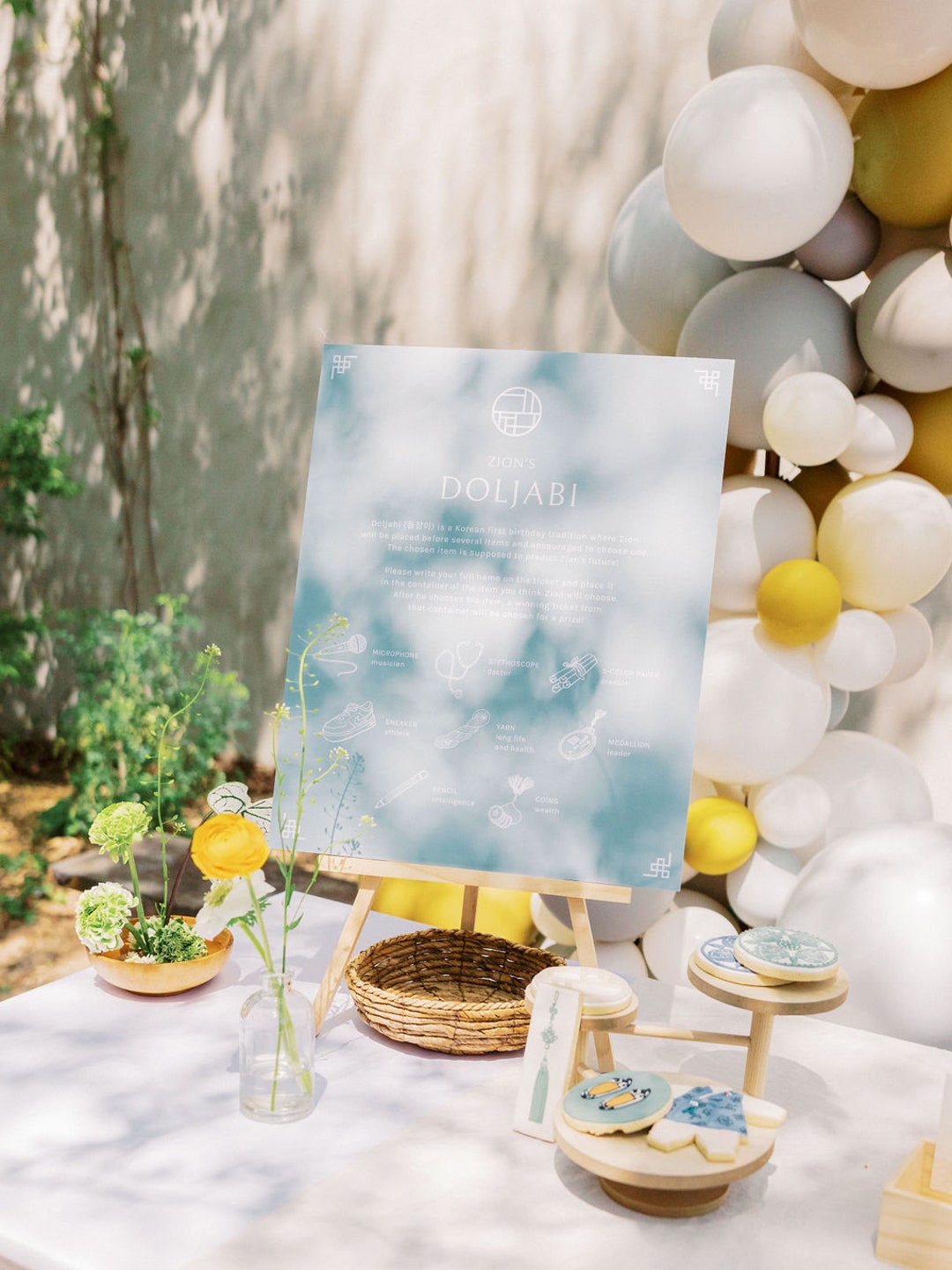 Doljabi Board Sign With Icons, Modern Dohl, Printable Dol Template ...