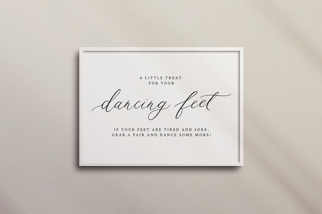 Dancing Feet Wedding Sign: Flip Flops Reception Template (digital ...