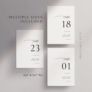 GWEN | Printable Table Numbers, Modern Minimal Calligraphy, DIY ...