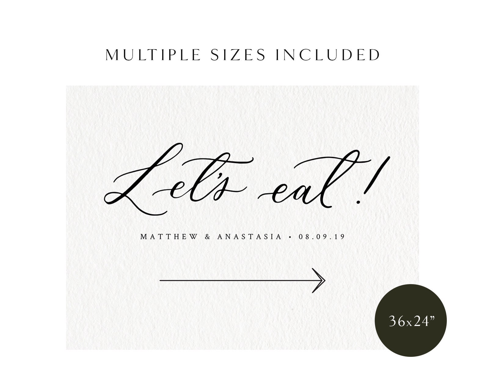 Let's Eat Directional Arrow Event Sign Printable - Etsy