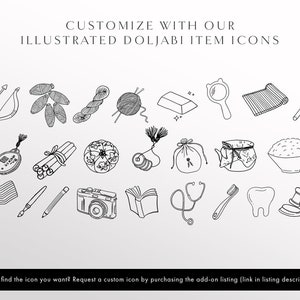 Doljabi Board Sign With Icons Modern Dohl Printable Dol - Etsy