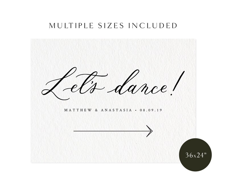 Let's Dance Directional Arrow Event Sign Printable - Etsy