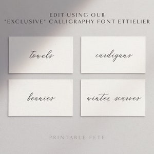 Calligraphy Storage Bin Labels Template: DIY Home Organization (digital ...