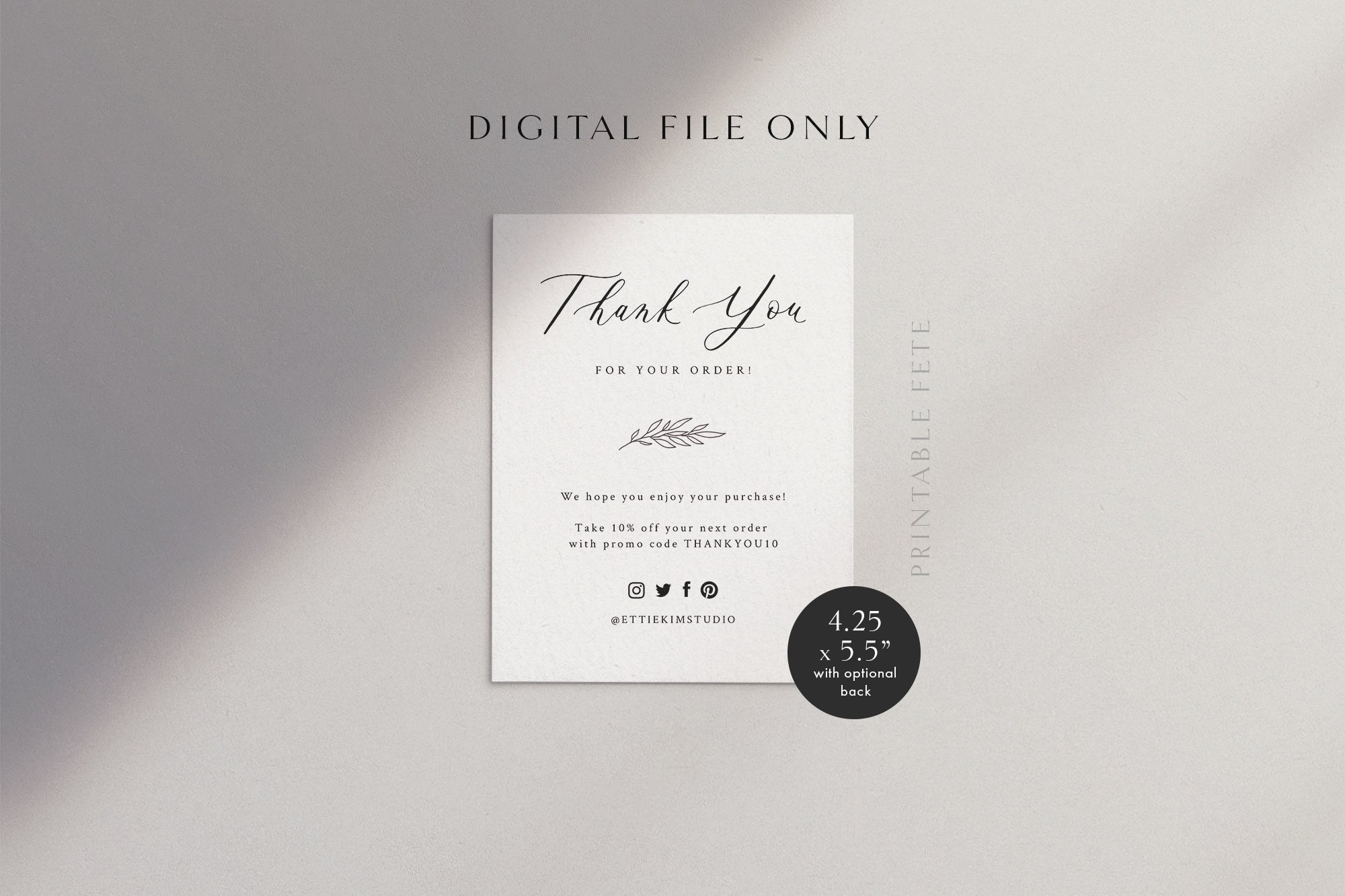 Business Thank You Card Thank You For Your Order Customer | Etsy