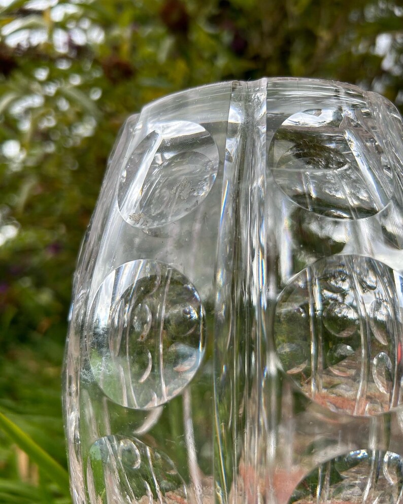 Mid Century Stuart Crystal Barrel Vase - Etsy