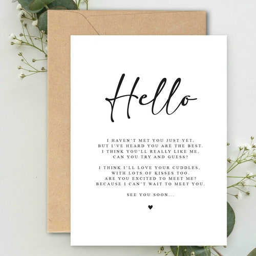 Hello Poem From Bump A4 or A5 PRINT Family Pregnancy - Etsy