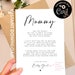 EDITABLE Mummy to Be Poem Pregnancy Announcement Card From Bump ...