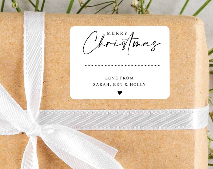 Personalized Watercolor Christmas Calling Card or Sticker - Etsy