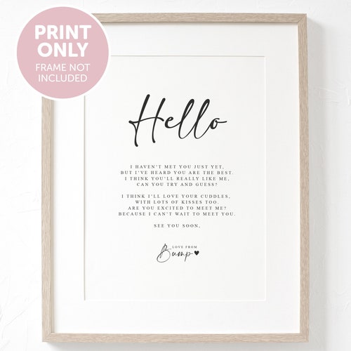 Hello Poem From Bump A4 or A5 PRINT Family Pregnancy - Etsy UK