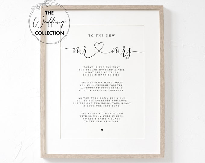 Wedding Poem, Poem to the Bride and Groom, Wedding Wishes, Wedding Gift ...