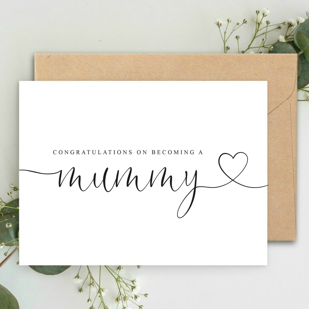 Congratulations on Becoming a Mummy A5 Greeting Card With Envelope, New ...