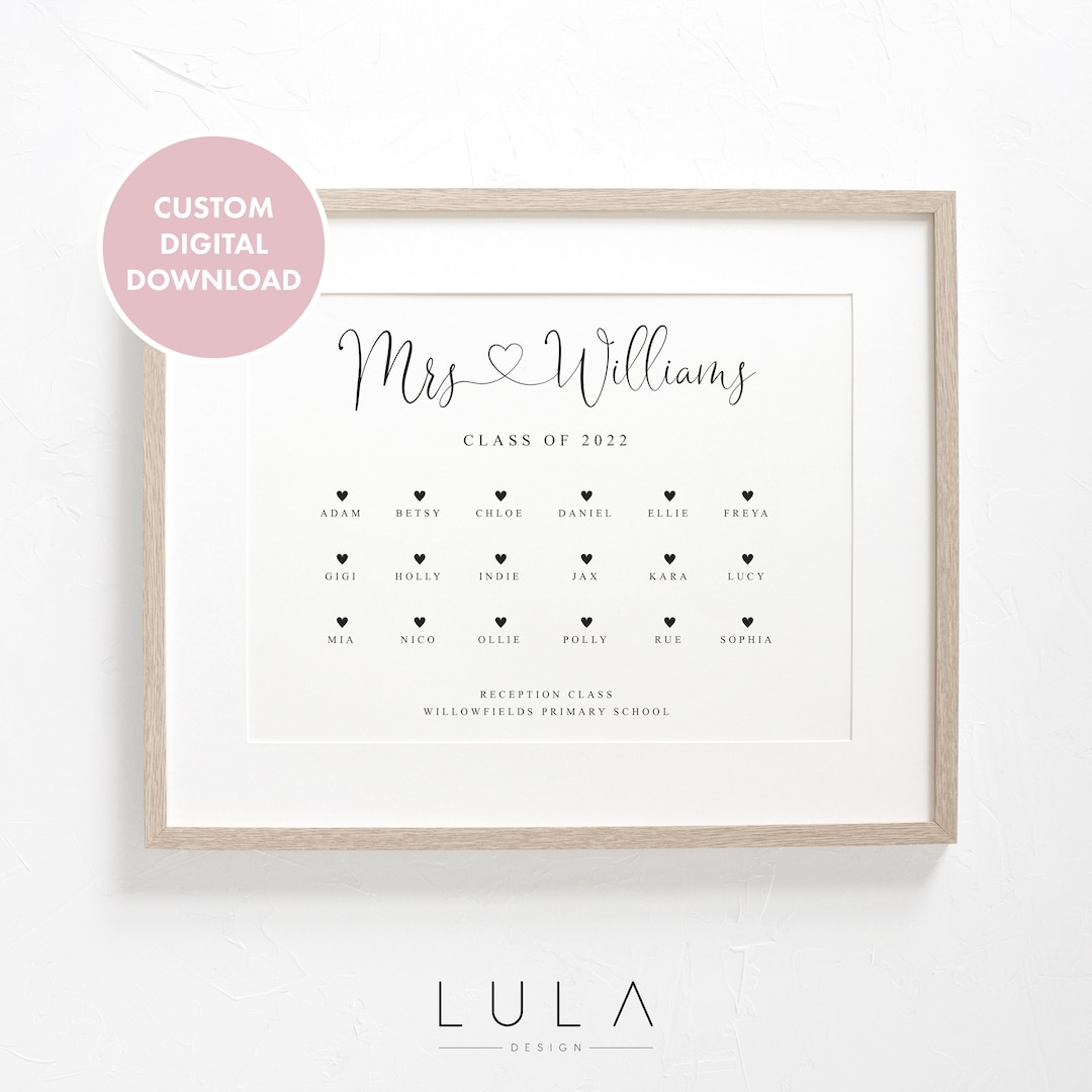 PERSONALISED DIGITAL DOWNLOAD School Leavers Teacher Thank You Gift ...