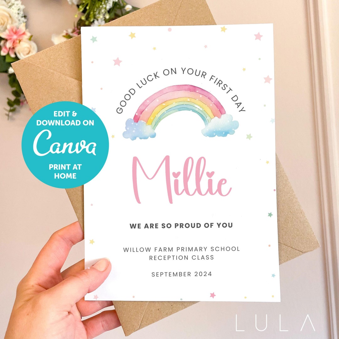 PERSONALISED Back to School Instant Canva Download First Day of School ...