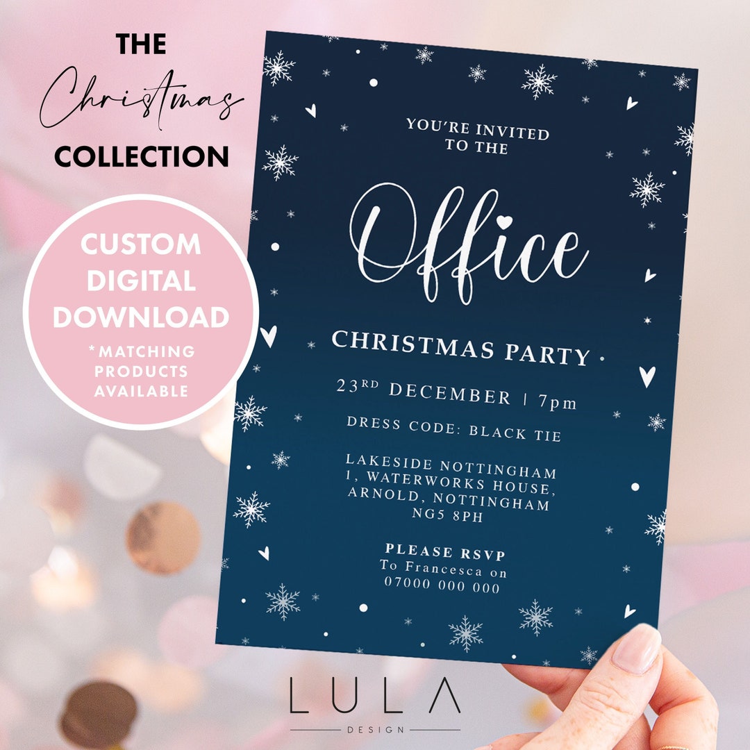 PERSONALISED Office Work Family Christmas Party Invitation - Etsy New ...