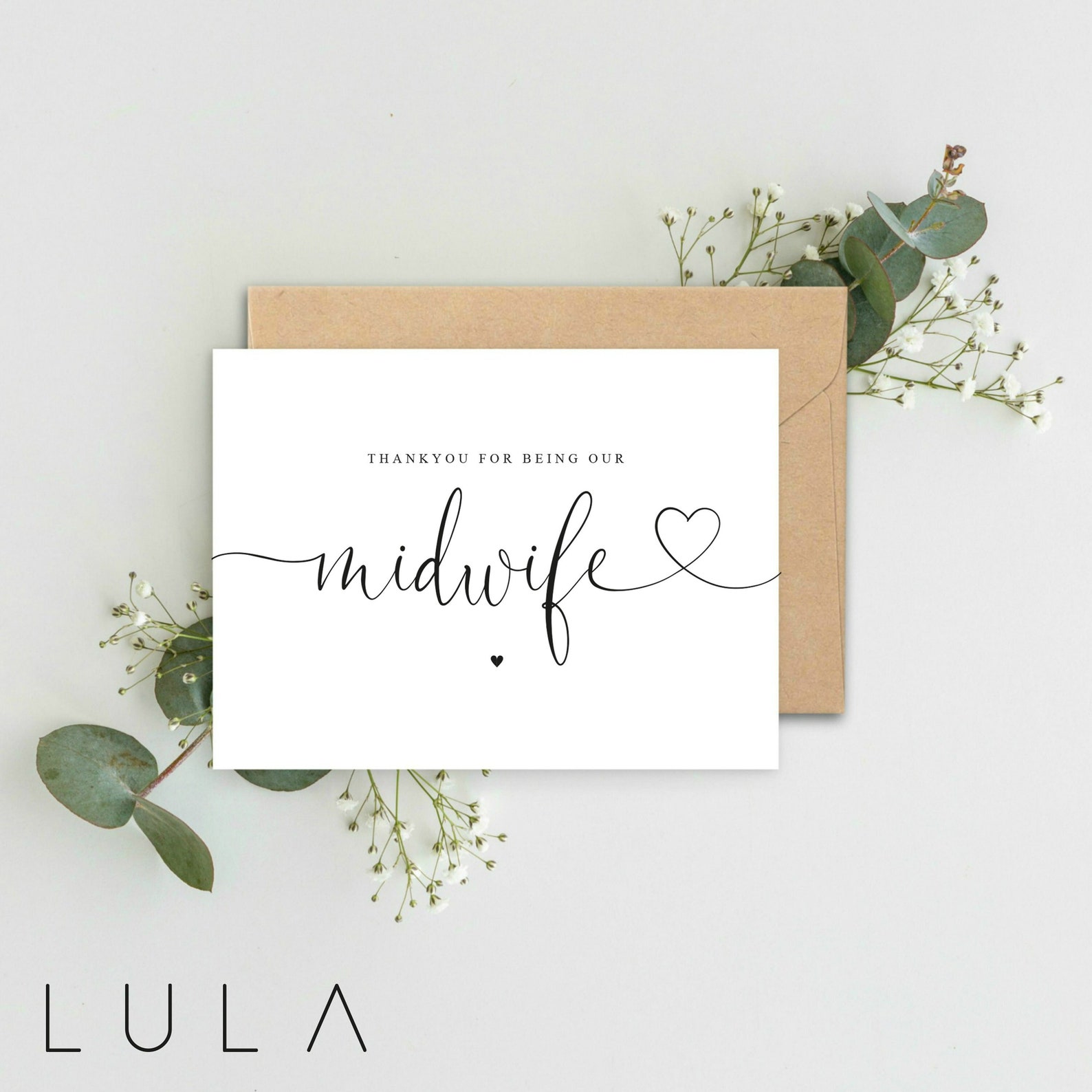 Thank You for Being Our Midwife A5 Card & Kraft Envelope - Etsy