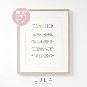 TEACHER A4 Unframed PRINT, School Leavers Gift, Gift for Teacher, Print ...