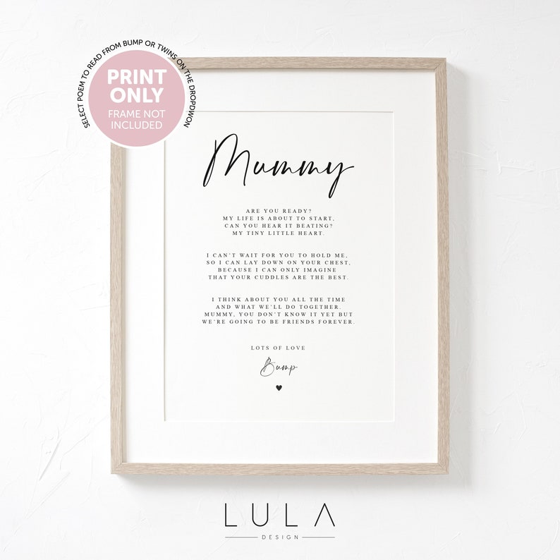 Mummy To Be Poem From Bump Unframed A4 A5 Print Mum To Be Etsy Uk