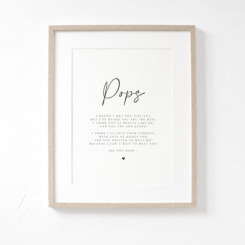 Pops to Be Poem From Bump A4 or A5 PRINT Pregnancy - Etsy