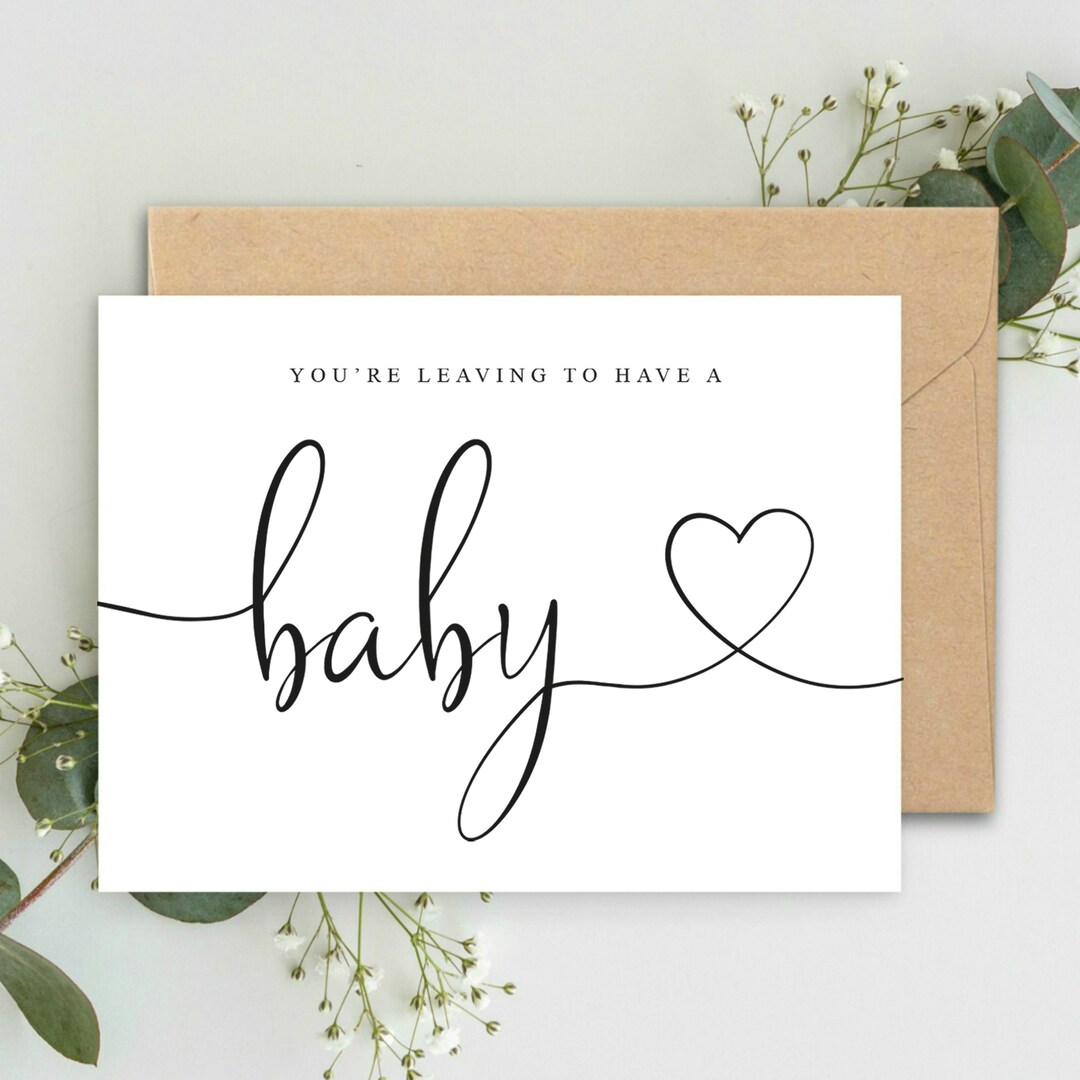 You're Leaving to Have a Baby A5 Card With Envelope, Maternity Leave ...