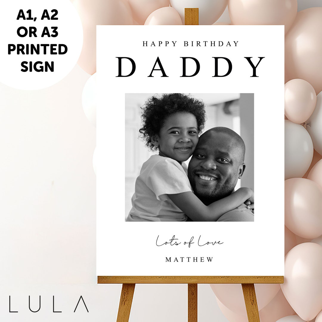 PERSONALISED Happy Birthday Daddy Sign PRINTED or DIGITAL Download ...